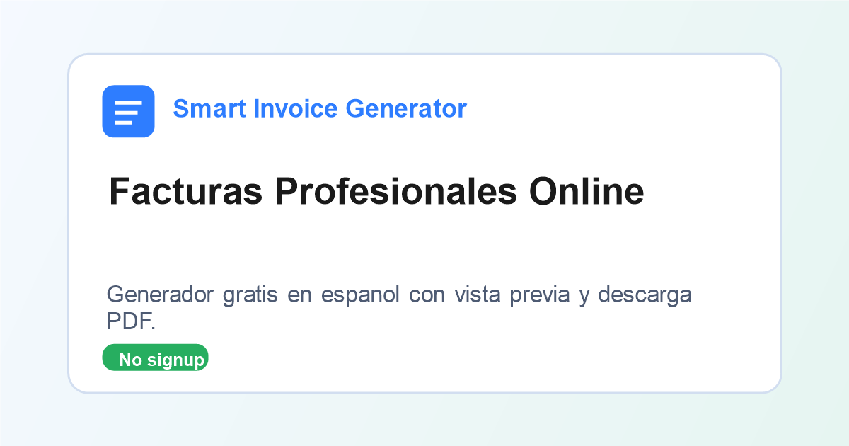 Generador de Facturas Gratis en Espanol - Crear Factura Online | Smart ...